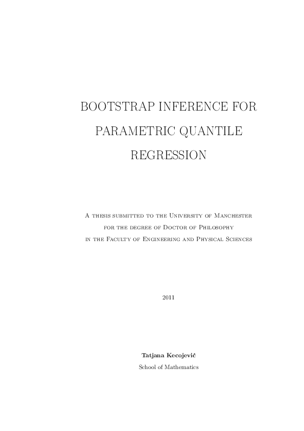 (PDF) Bootstrap inference for parametric quantile regression