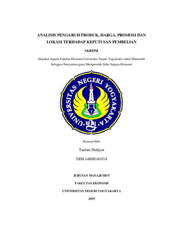 (PDF) Analisis Pengaruh Produk, Harga, Promosi Dan Lokasi Terhadap Keputusan Pembelian