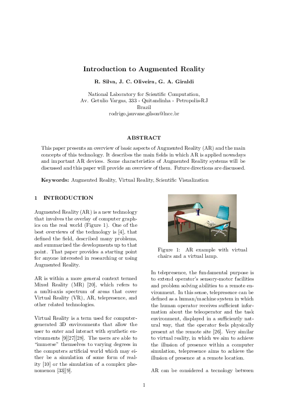 (PDF) Introduction to augmented reality