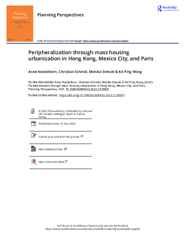 (PDF) Peripheralization through mass housing urbanization in Hong Kong ...