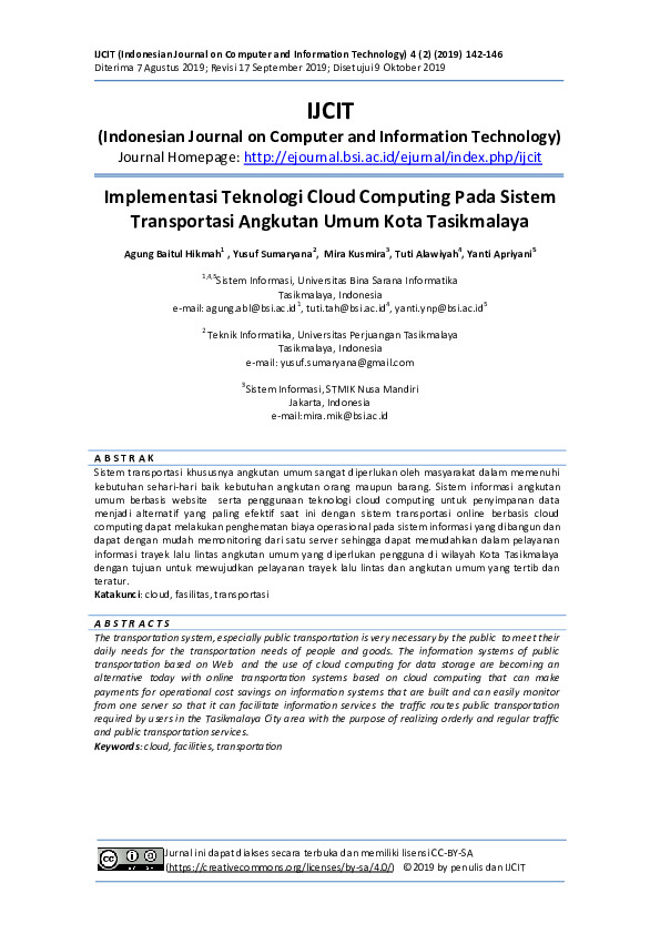 (PDF) Implementasi Teknologi Cloud Computing Pada Sistem Transportasi Angkutan Umum Kota Tasikmalaya