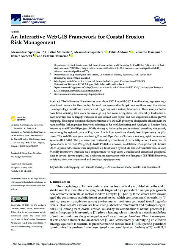 (PDF) An Interactive WebGIS Framework for Coastal Erosion Risk Management