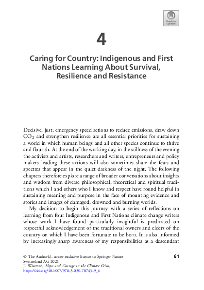 (PDF) Caring for Country: Indigenous and First Nations Learning About ...