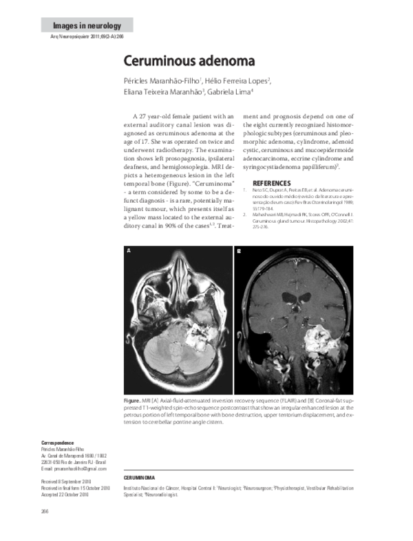 (PDF) Ceruminous adenoma
