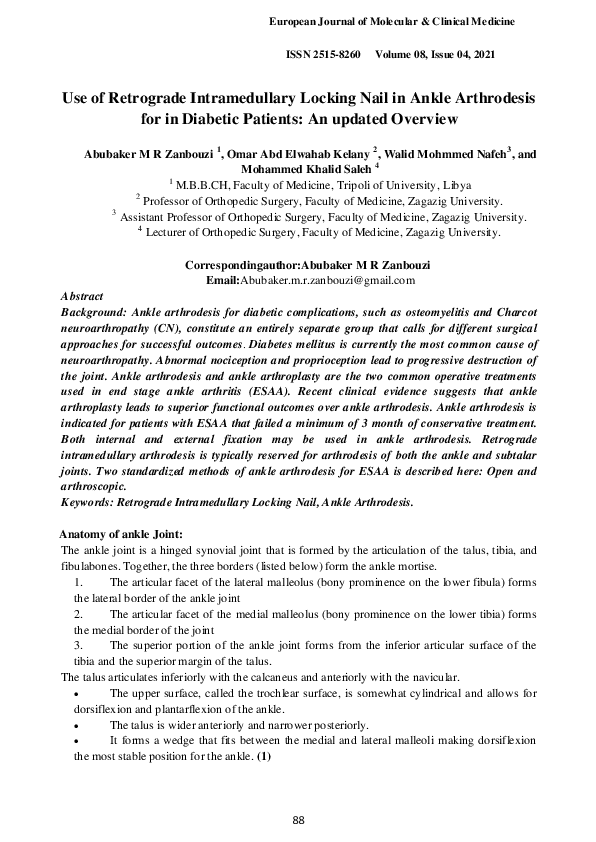(PDF) Use of Retrograde Intramedullary Locking Nail in Ankle ...