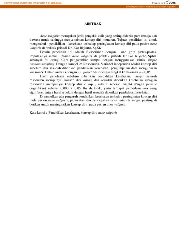 (PDF) PENGARUH PENDIDIKAN KESEHATAN TERHADAP PENINGKATAN KONSEP DIRI ...