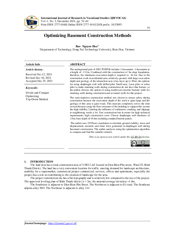 (PDF) Optimizing Basement Construction Methods