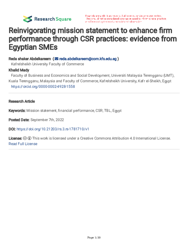 (PDF) Reinvigorating mission statement to enhance firm performance ...