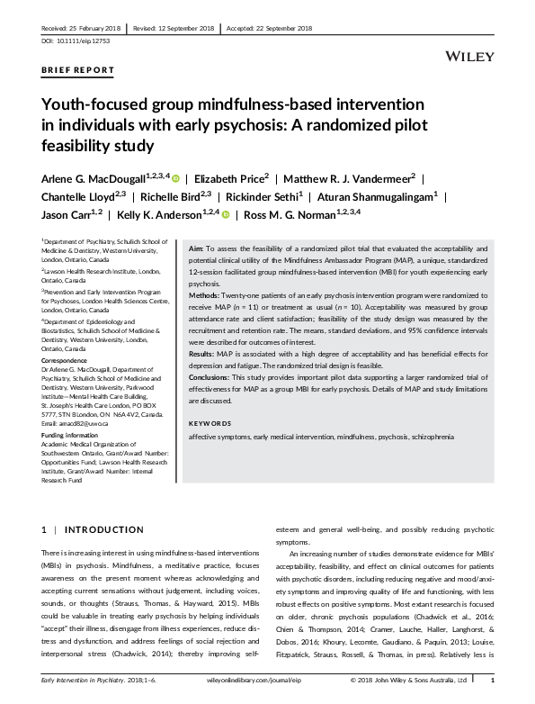 (PDF) Youth-focused group mindfulness-based intervention in individuals with early psychosis: A ...