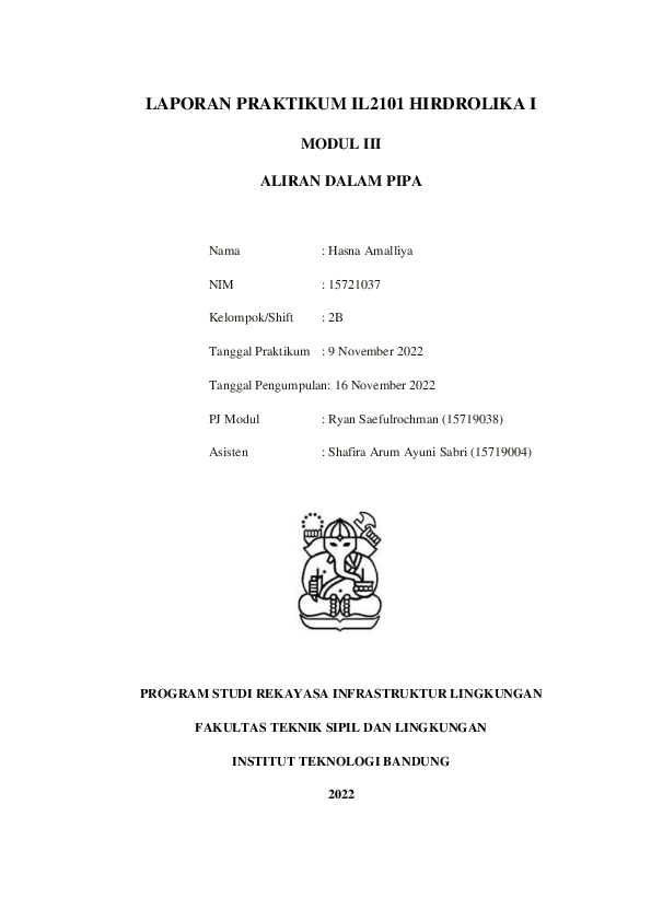 (PDF) Laporan Praktikum Aliran Dalam Pipa