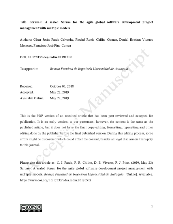 (PDF) Scrum+: A scaled Scrum for the agile global software development project management with ...