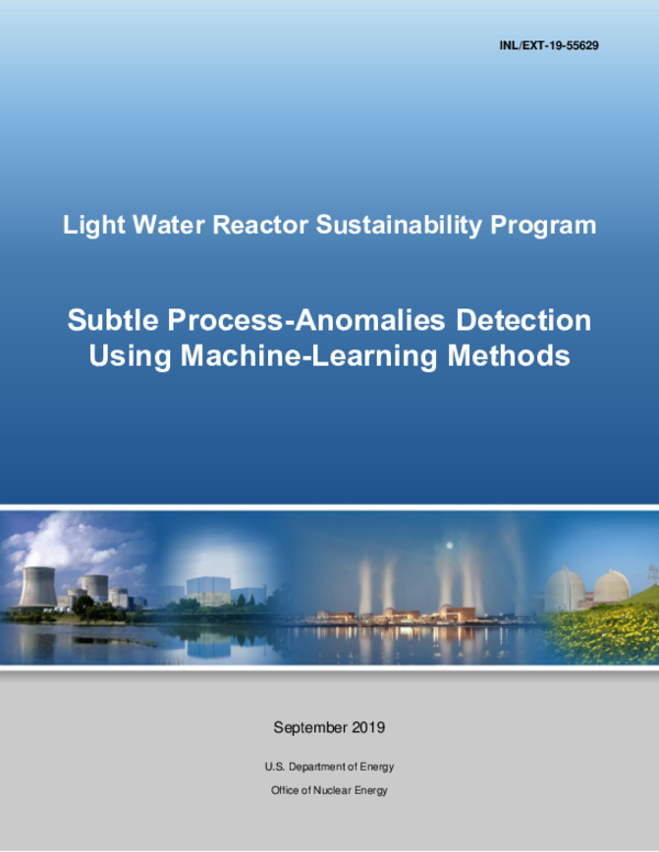 (PDF) Light Water Reactor Sustainability Program Subtle Process-Anomalies Detection Using ...