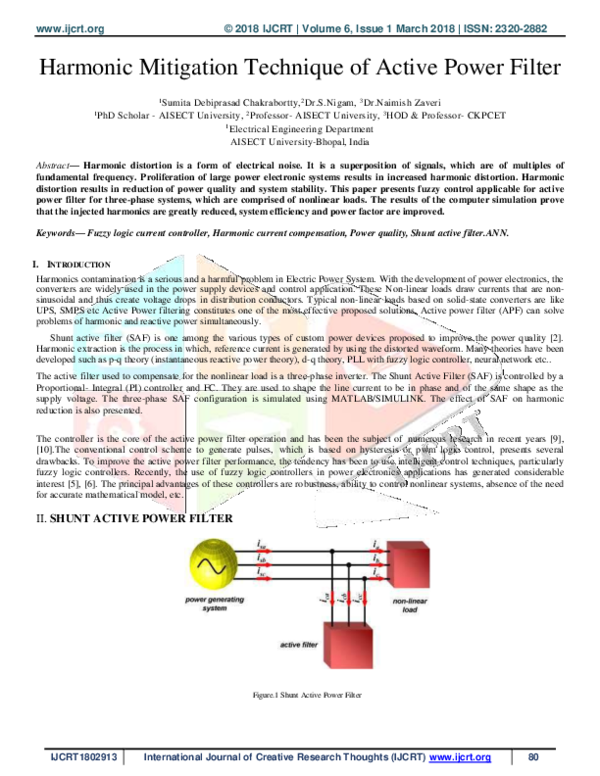 (PDF) Harmonic Mitigation Technique of Active Power Filter