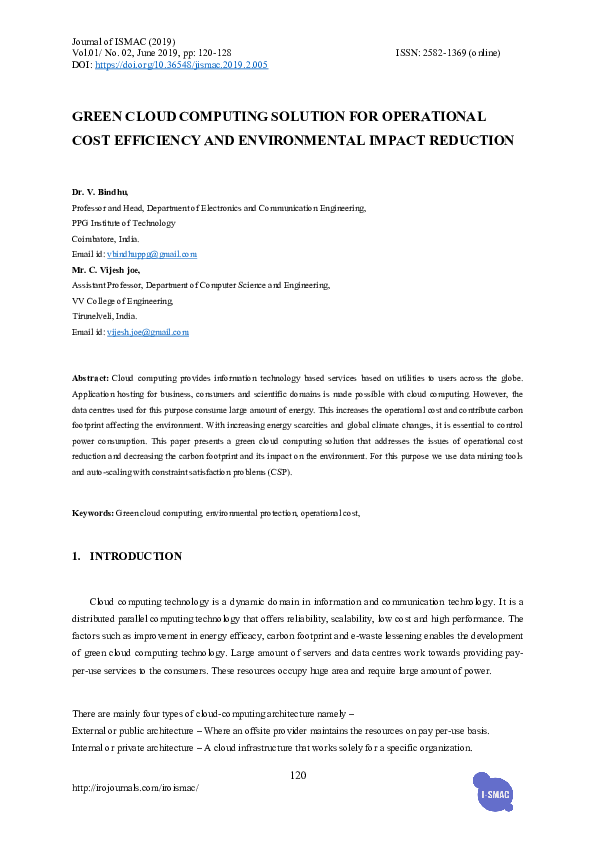 (PDF) Green Cloud Computing Solution for Operational Cost Efficiency and Environmental Impact ...