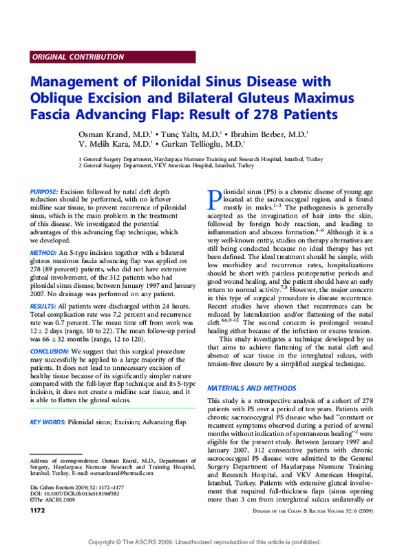 (PDF) Management of Pilonidal Sinus Disease With Oblique Excision and ...