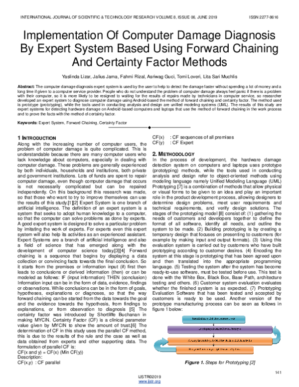 (PDF) Implementation Of Computer Damage Diagnosis By Expert System Based Using Forward Chaining ...