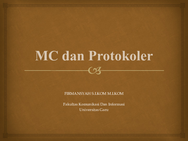 (PPT) MC dan Protokoler
