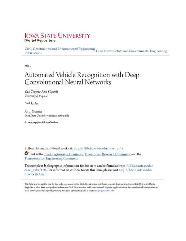 Pdf Automated Vehicle Recognition With Deep Convolutional Neural Networks