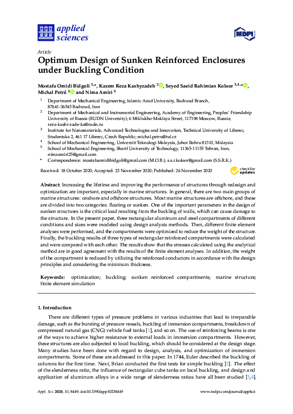 (PDF) Optimum Design of Sunken Reinforced Enclosures under Buckling ...