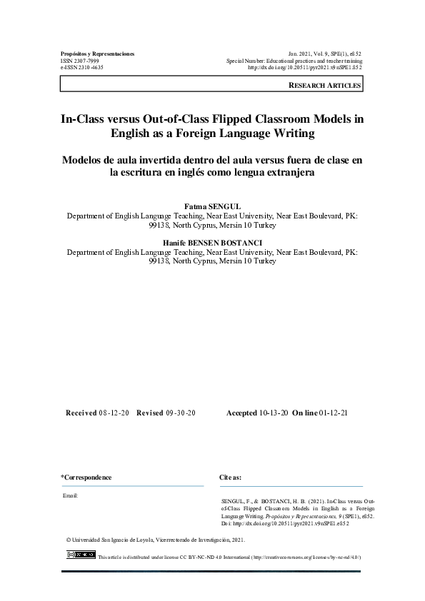 (PDF) In-Class versus Out-of-Class Flipped Classroom Models in English ...