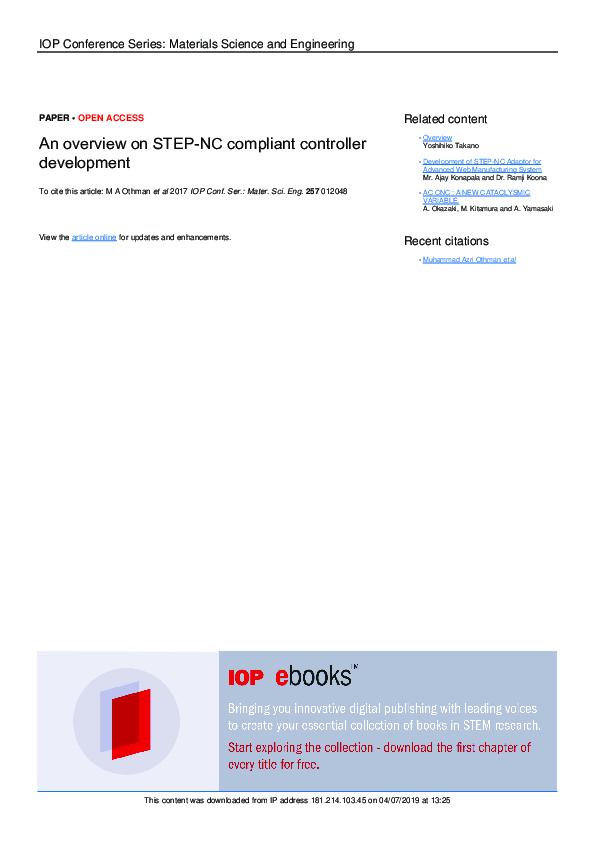 (PDF) An overview on STEP-NC compliant controller development