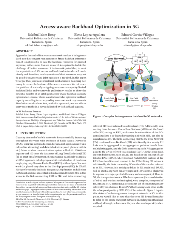 (PDF) Access-aware Backhaul Optimization in 5G