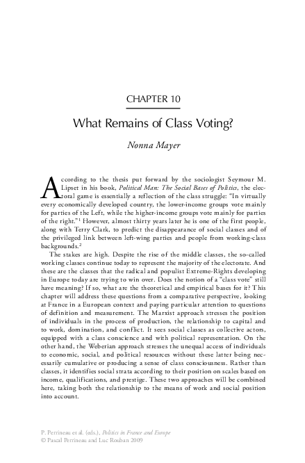 (PDF) What Remains of Class Voting?