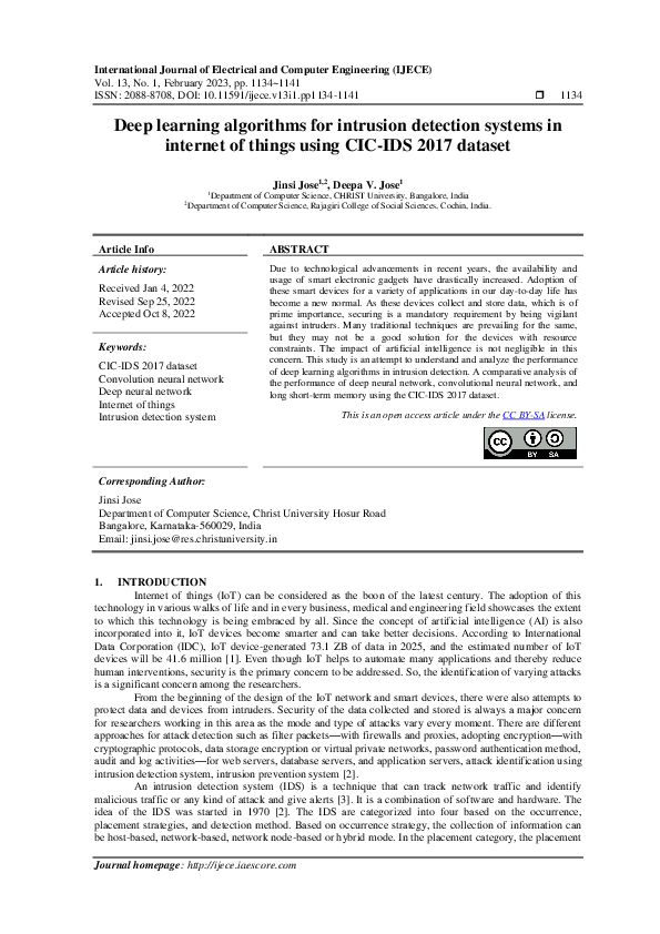 Pdf Deep Learning Algorithms For Intrusion Detection Systems In