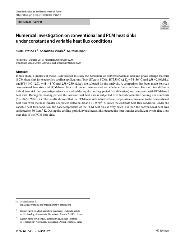 (PDF) Numerical investigation on conventional and PCM heat sinks under ...