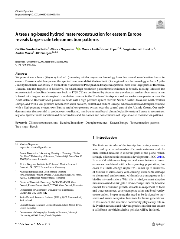 (PDF) A tree ring-based hydroclimate reconstruction for eastern Europe ...