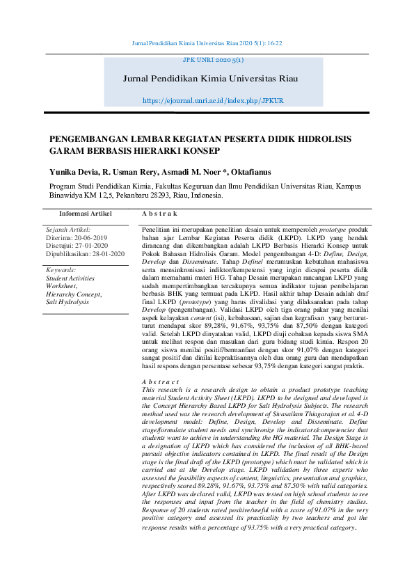 (PDF) Pengembangan Lembar Kegiatan Peserta Didik Berbasis Hierarki Konsep Pokok Bahasan ...