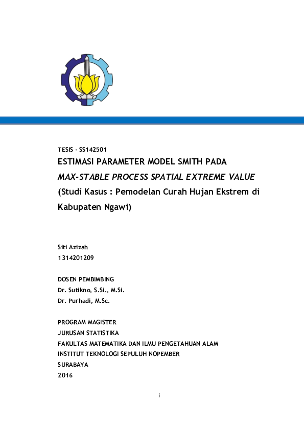 (PDF) Estimasi Parameter Model Smith Pada Max-Stable Process Spatial Extreme Value (Studi Kasus ...