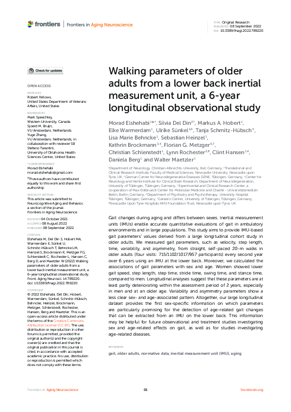 (PDF) Gait Changes in Older Adults: A 6-Year Study