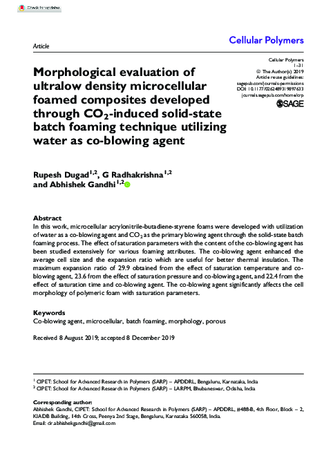(PDF) Morphological evaluation of ultra low-density poly (methyl methacrylate) microcellular ...