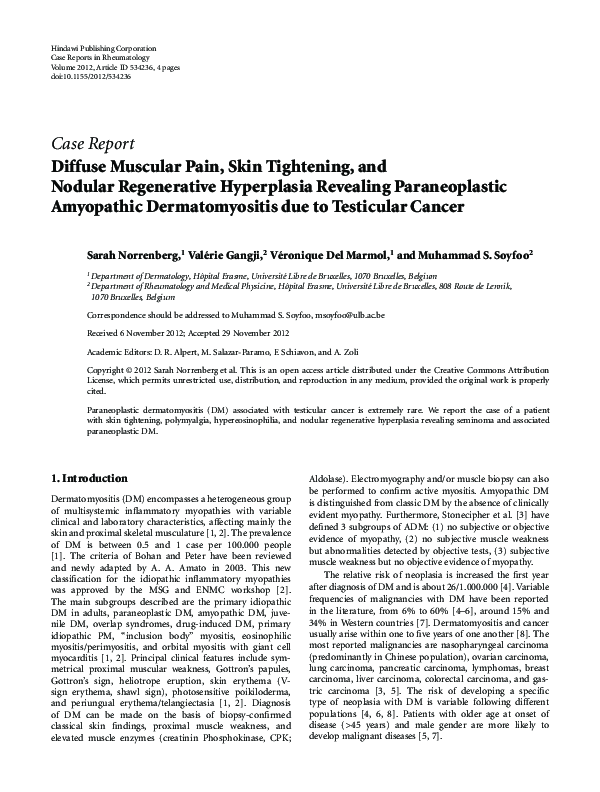 (PDF) Diffuse Muscular Pain, Skin Tightening, and Nodular Regenerative ...