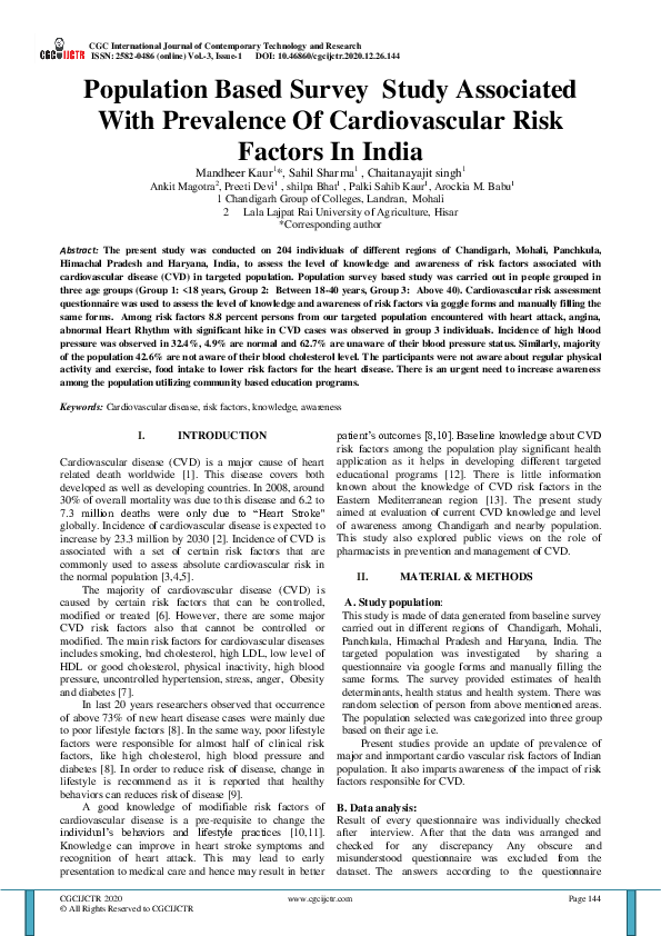 (PDF) Population Based Survey Study Associated With Prevalence Of ...