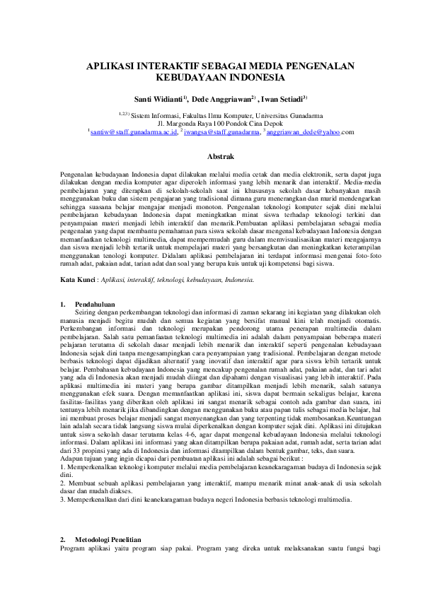 (PDF) Aplikasi Interaktif Sebagai Media Pengenalan Kebudayaan Indonesia