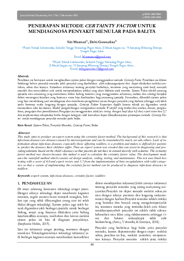 (PDF) Penerapan Metode Certainty Factor Untuk Mendiagnosa Penyakit ...