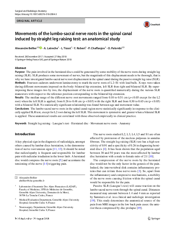 (PDF) Movements of the lumbo-sacral nerve roots in the spinal canal ...