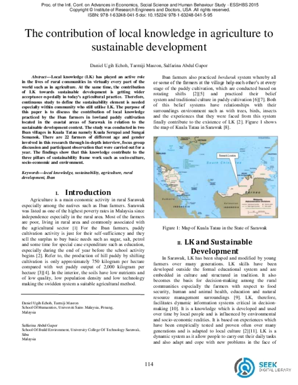 (PDF) The contribution of local knowledge in agriculture to sustainable ...