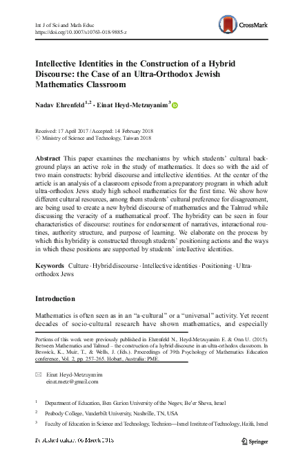 (PDF) Intellective Identities in the Construction of a Hybrid Discourse ...