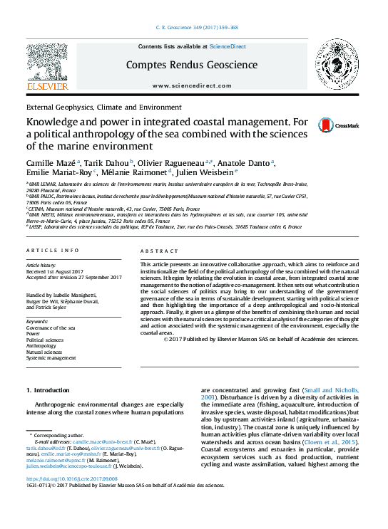 (PDF) Knowledge and power in integrated coastal management. For a political anthropology of the ...