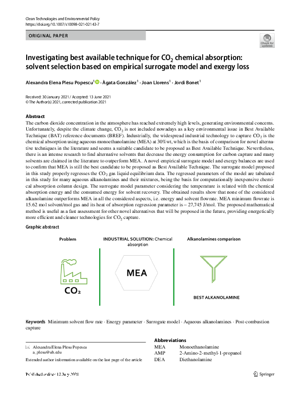(PDF) Investigating best available technique for CO2 chemical ...