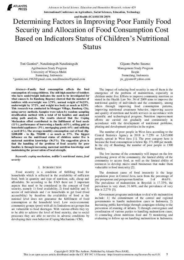 (PDF) Determining Factors in Improving Poor Family Food Security and ...