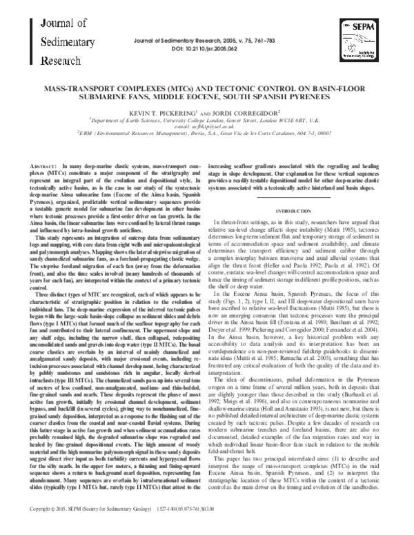 (PDF) Mass-Transport Complexes (MTCs) and Tectonic Control on Basin ...