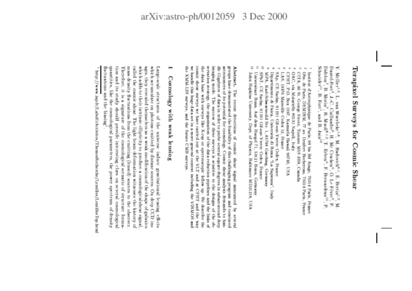 (PDF) Terapixel Surveys for Cosmic Shear