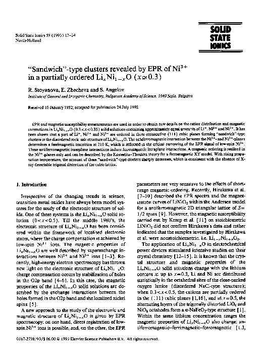 (PDF) “Sandwich”-type clusters revealed by EPR of Ni3+ in a partially ...