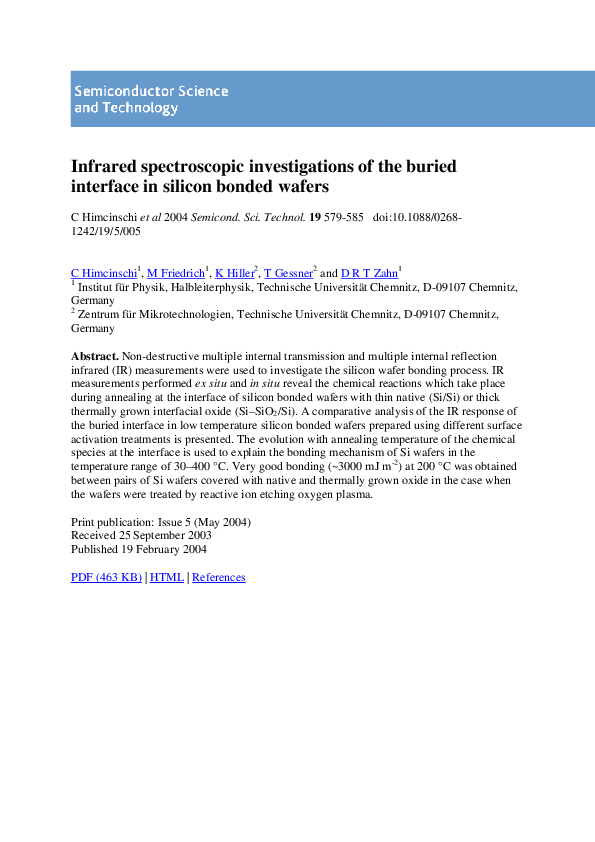 (PDF) Infrared spectroscopic investigations of the buried interface in ...