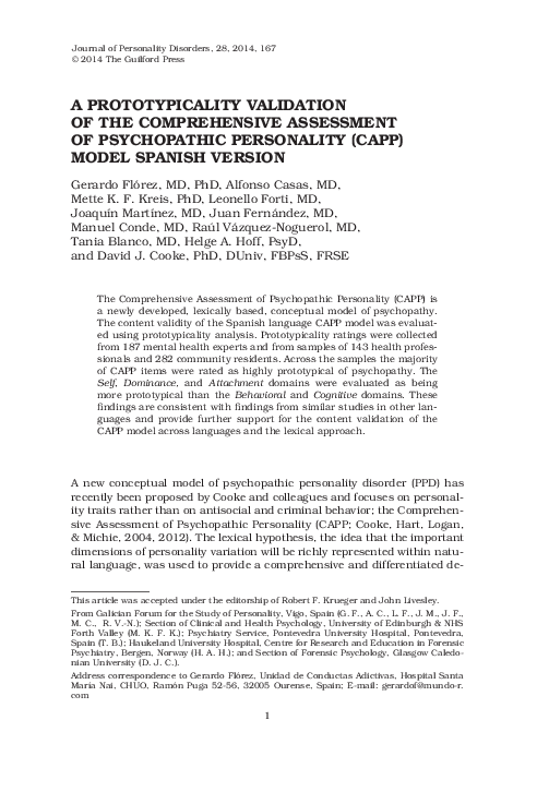 (PDF) A Prototypicality Validation of the Comprehensive Assessment of ...