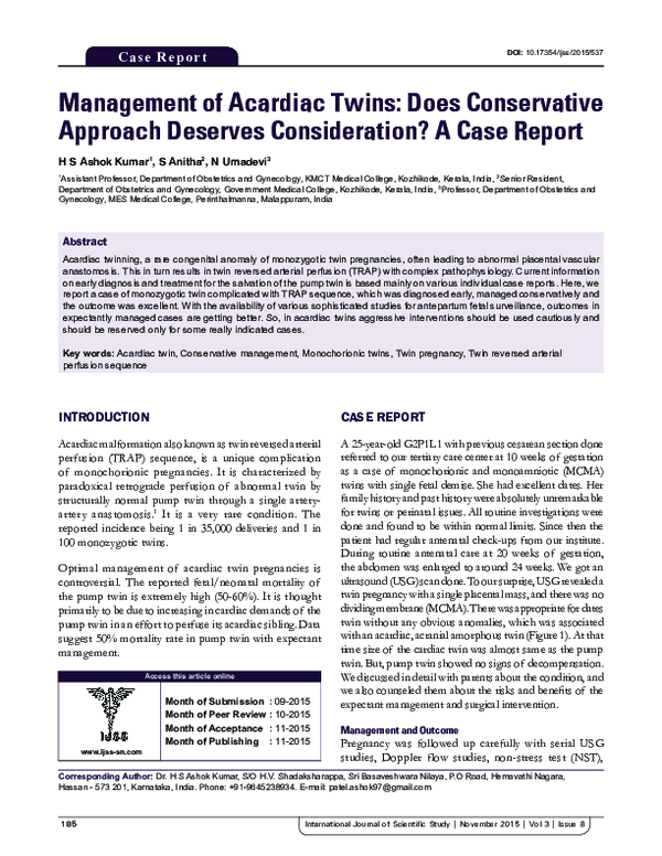 (PDF) Acardiac twins: A Case Report